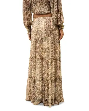 Ba&sh Cali Printed Maxi Skirt - Blue