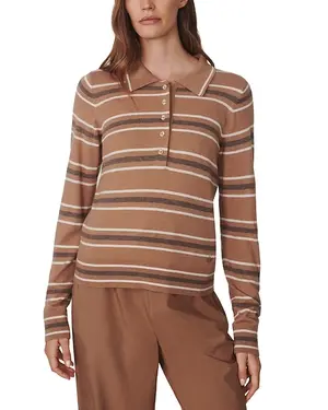 Varley Mayra Striped Knit Polo