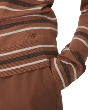 Varley Mayra Striped Knit Polo