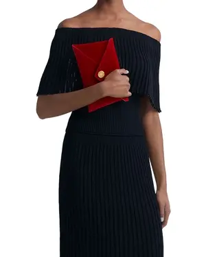 Altuzarra Velvet Envelope Clutch - Grenadine