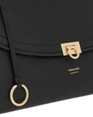 FERRAGAMO Gancini Large Leather Handbag