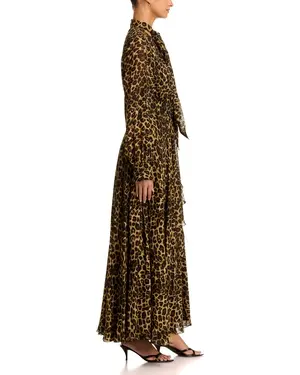 TOCCIN Jane Tie Neck Printed Maxi Dress