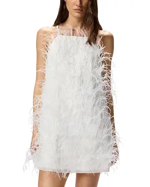 Pinko Piripicchio Georgette Feather Dress