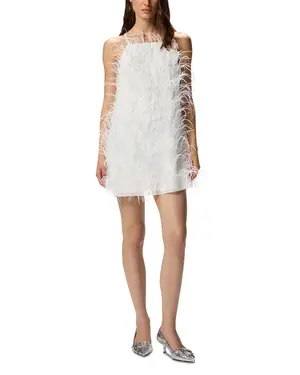 Pinko Piripicchio Georgette Feather Dress
