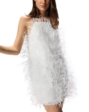 Pinko Piripicchio Georgette Feather Dress