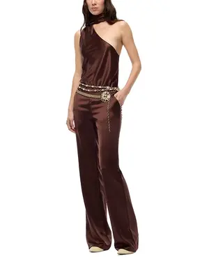 Pinko Audi Satin One Shoulder Jumpsuit - L