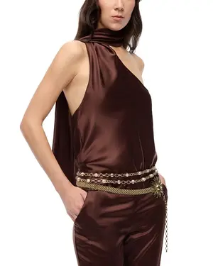 Pinko Audi Satin One Shoulder Jumpsuit