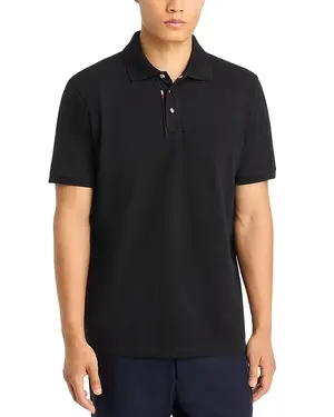 Moncler Cotton Short Sleeve Polo Shirt - Black