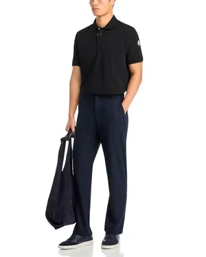 Moncler Cotton Short Sleeve Polo Shirt - Black