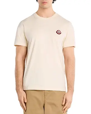 Moncler Cotton Short Sleeve Logo Tee - Ivory