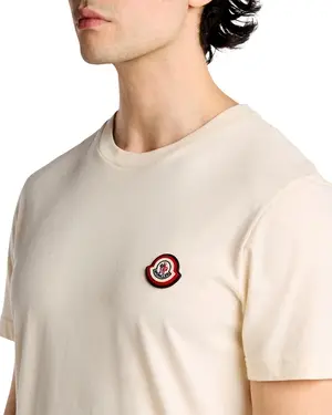 Moncler Cotton Short Sleeve Logo Tee - Ivory