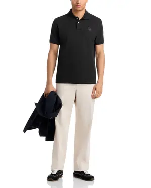 Moncler Logo Patch Cotton Piquet Polo Shirt