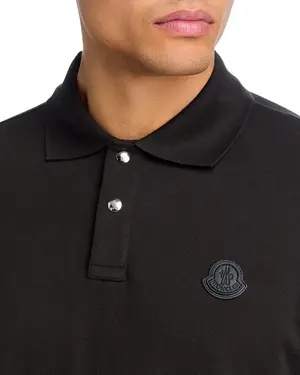 Moncler Logo Patch Cotton Piquet Polo Shirt