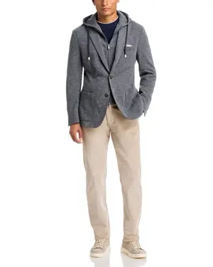 Eleventy Hooded Single Breasted Jacket