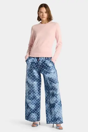 Dsquared2 Monogram Wide-leg Jeans