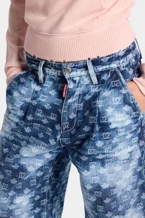 Dsquared2 Monogram Wide-leg Jeans