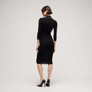 Gucci Fine Rib Knit Wool Dress With Horsebit