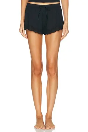 FLEUR DU MAL Butter Rib Flutter Short - Black
