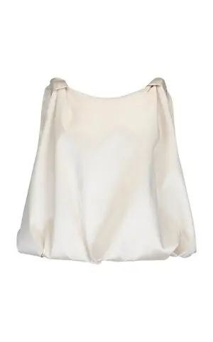 HARRIS TAPPER Exclusive Knot Satin Top - Ivory