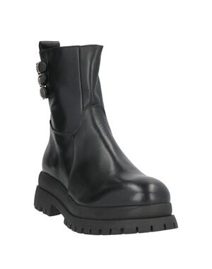 DINO DRAGHI Leather Ankle Boots With Block Heel