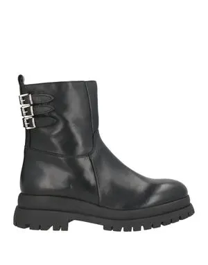 DINO DRAGHI Leather Ankle Boots With Block Heel