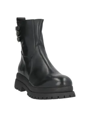 DINO DRAGHI Leather Ankle Boots With Block Heel