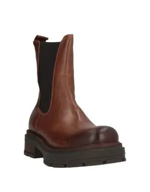 FABRIZIO CHINI Leather Ankle Boots - Brown