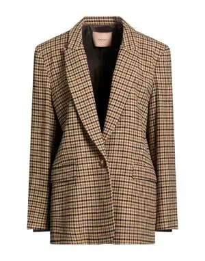 TWINSET Blazer Camel Size Wool, Polyester, Viscose, Elastane