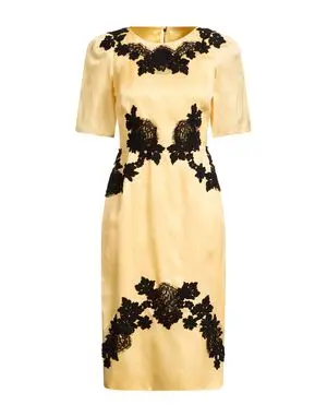 Dolce & Gabbana Silk Blend Midi Dress With Lace Appliqués
