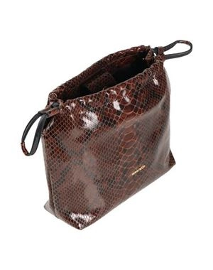 MARC ELLIS Chocolate Snakeskin Print Leather Crossbody Bag