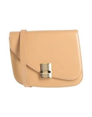 FERRAGAMO Leather Crossbody Bag - Beige