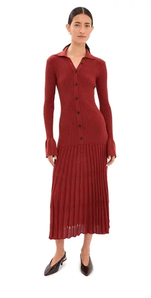 Proenza Schouler Textured Rosario Dress - Rust