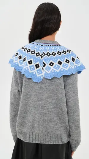 MSGM Fair Isle Cape Sweater