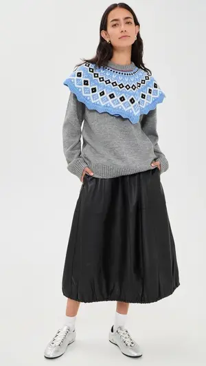 MSGM Fair Isle Cape Sweater