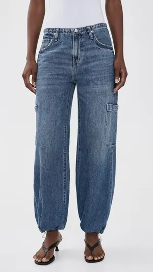 DAZE Mirage Mid Rise Cargo Harem Jeans
