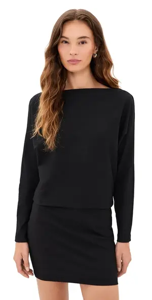 Enza Costa Supima Structured Jersey Dress - Black