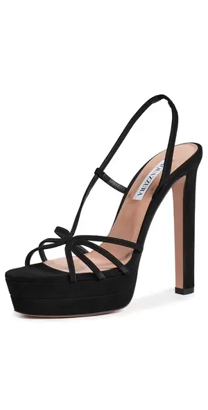 AQUAZZURA Talk To Me Plateau Sandals 130mm - Black