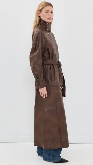 Bardot Milana Faux Leather Trench Coat