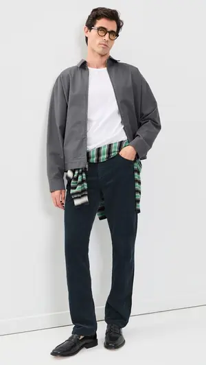 FRAME Modern Straight Corduroy Pants - Dark Navy