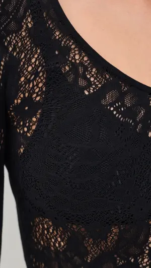 Wolford Infinite Rose Net Long Sleeve Tee