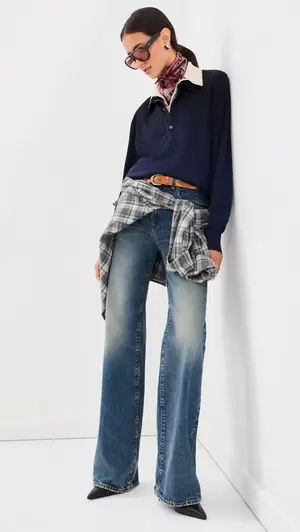 Acne Studios Layered Knit Polo Sweater