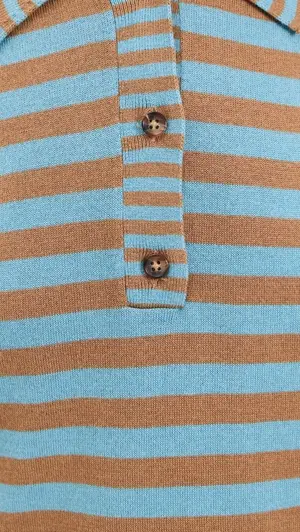 LA LIGNE Striped Ben Polo Sweater