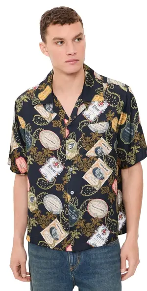 Rhude Vin Bandana Button-up Shirt - Black/multi