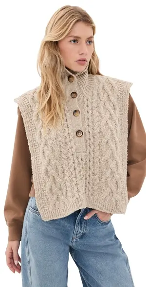 Isabel Marant Étoile Kara Cable Knit Scarf - Beige