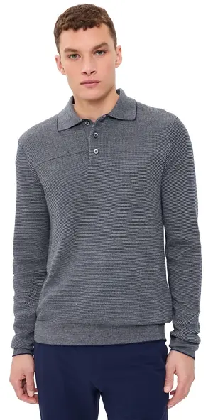 Rlx Ralph Lauren Merino Coolmax Striped Polo Sweater