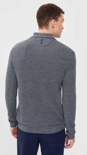 Rlx Ralph Lauren Merino Coolmax Striped Polo Sweater
