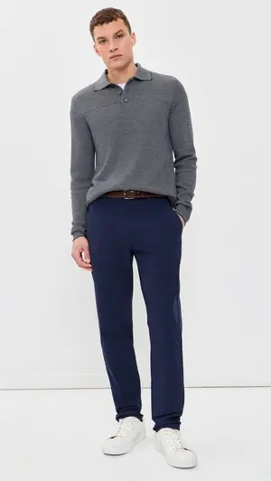 Rlx Ralph Lauren Merino Coolmax Striped Polo Sweater
