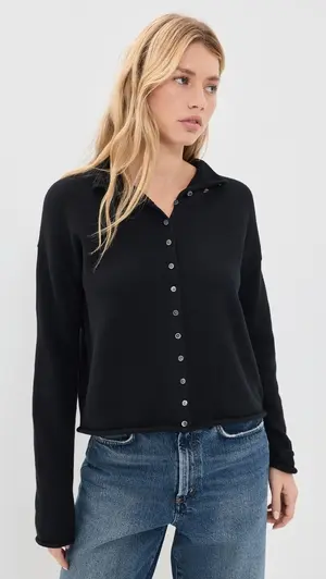 ALEX MILL Taylor Cardigan - Black