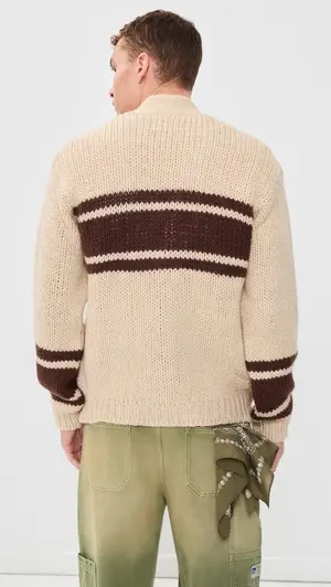 Universal Works Langdale Chunky Knit Stripe Cardigan