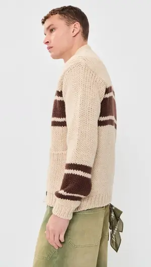 Universal Works Langdale Chunky Knit Stripe Cardigan